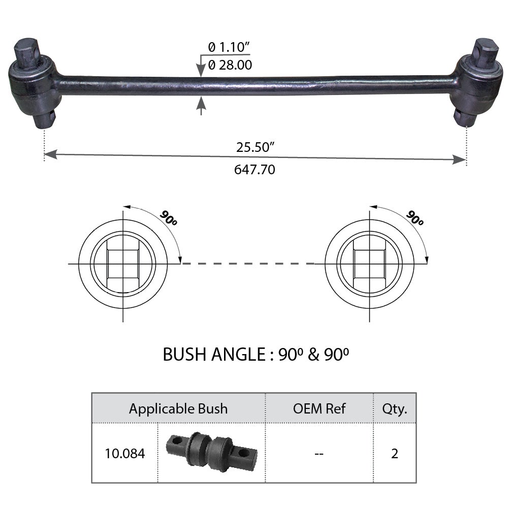 TORQUE ROD TMR533, 345-904, 3548381C1, 17QF358P8 | FortPro